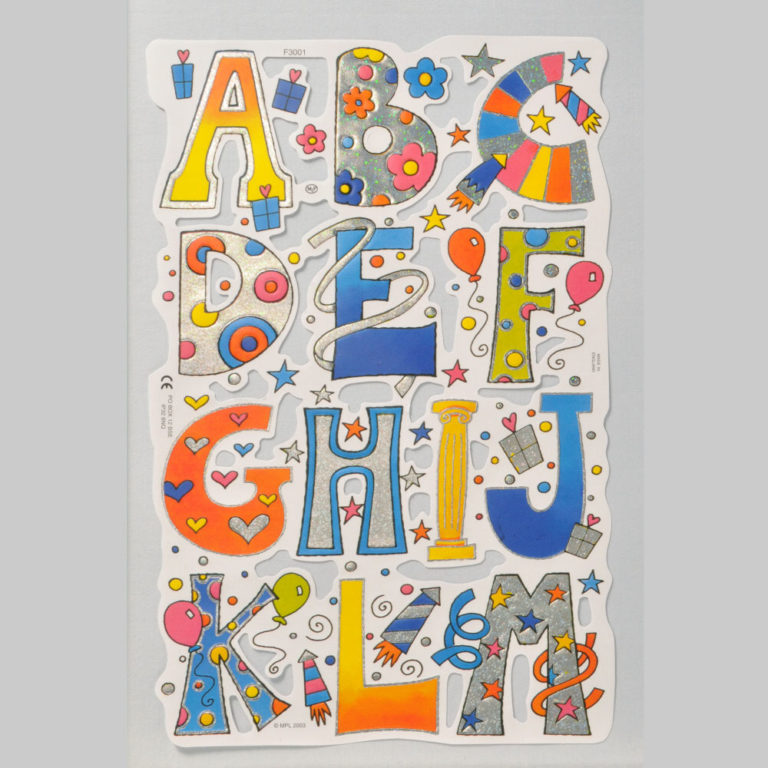 F3001: Alphabet (A-M) Foiled Scrap Relief - Mamelok