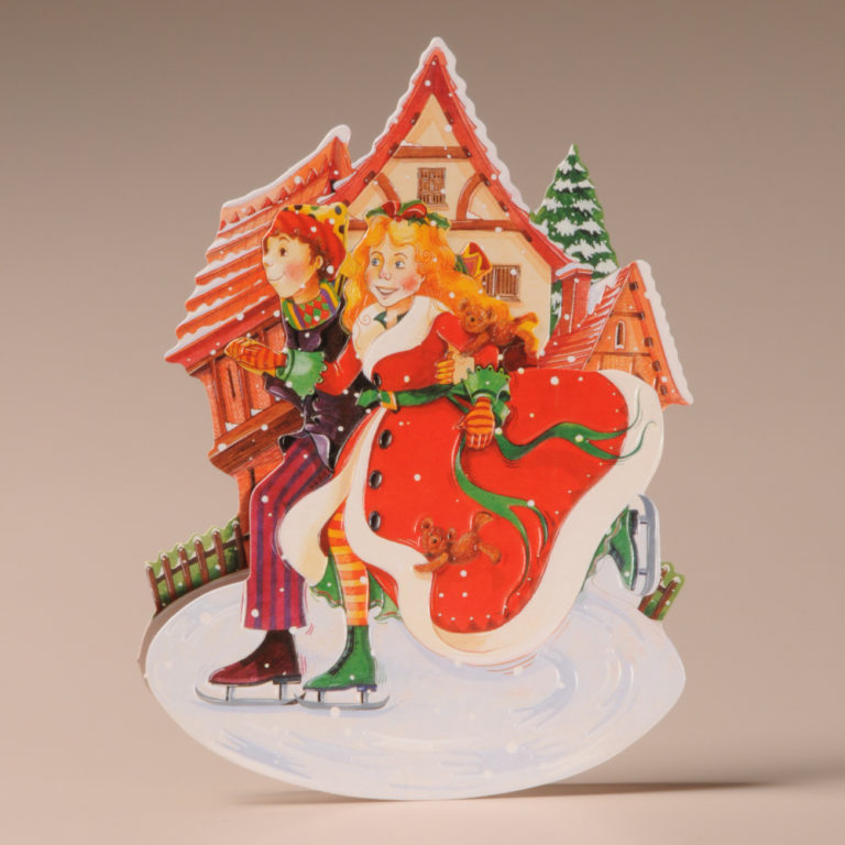 DRC97191: Ice Skating Boy and Girl Rocker Card - Mamelok