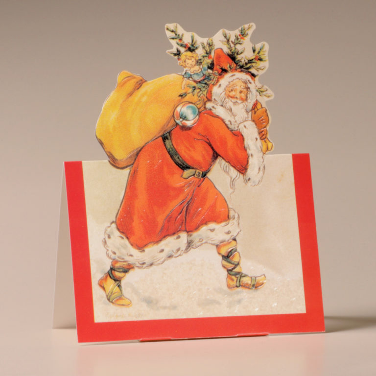 TDC94069: Father Christmas & Little Girl 3D Christmas Card - Mamelok